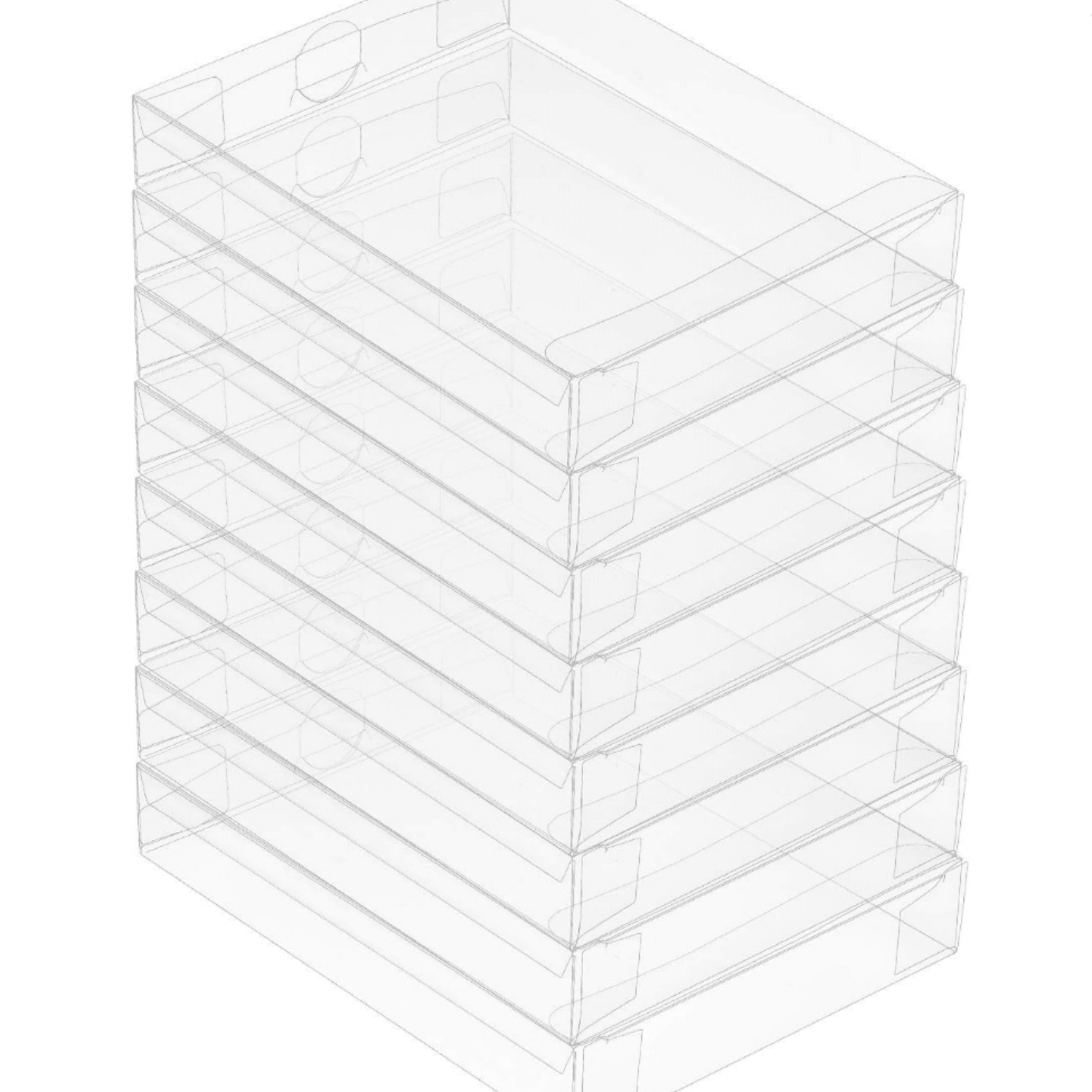 50 Pack Clear Plastic Transparent Crystal Boxes Greeting Card Photo ...