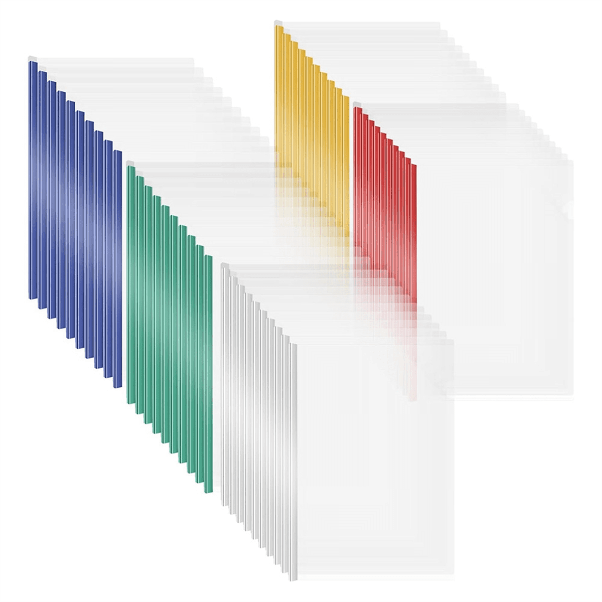 50 Pack Clear Report Covers with Sliding Bars 70 Sheet Capacity 9mm ...