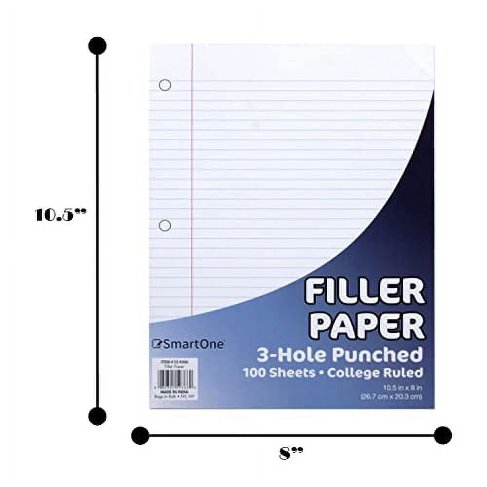 50 Pack College Ruled Reinforced Loose Leaf Paper College Ruled Bulk 3 ...