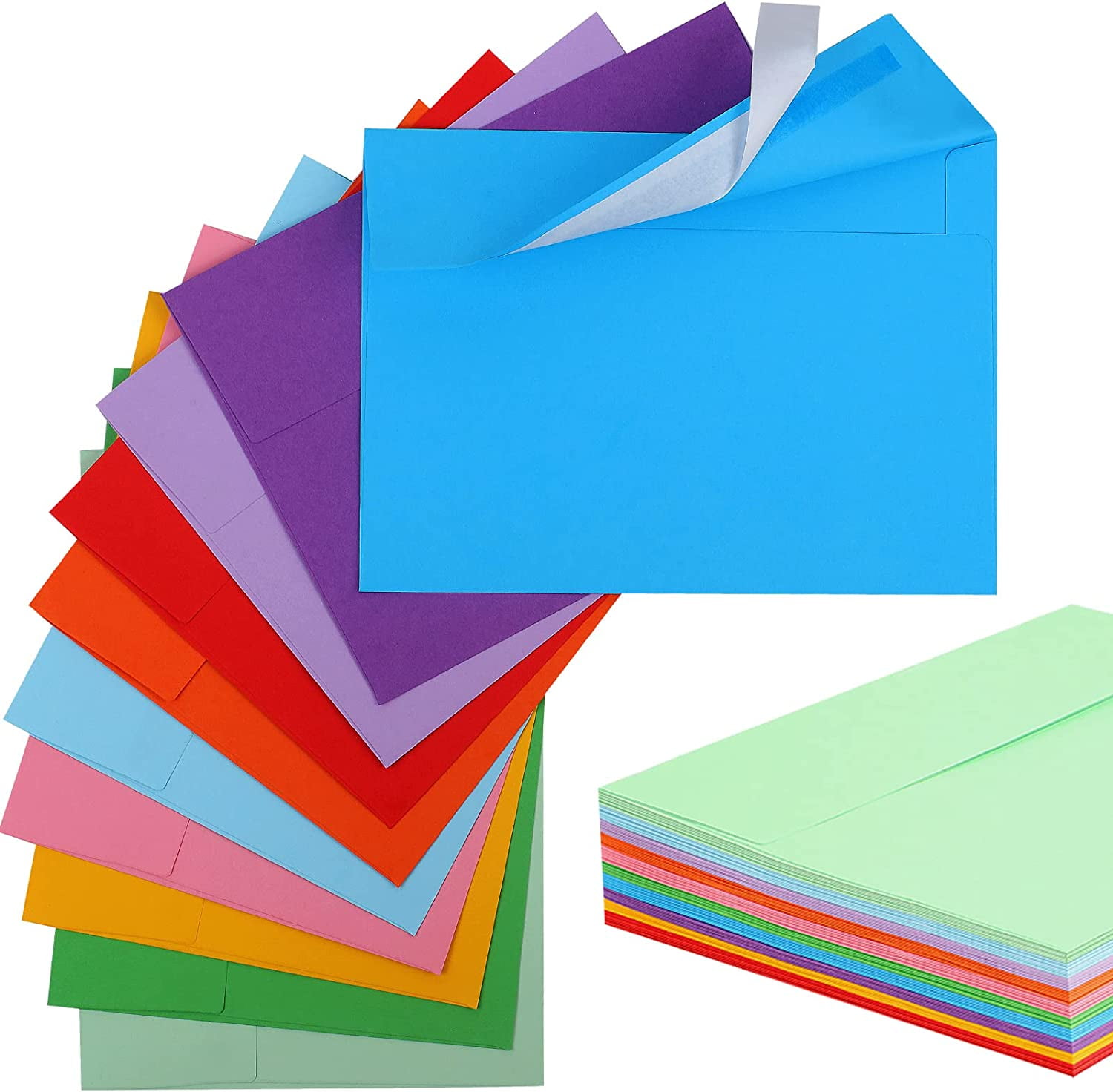 50 Pack Colored A7 Envelopes, 5x7 Self-Seal for Invitations, Weddings ...
