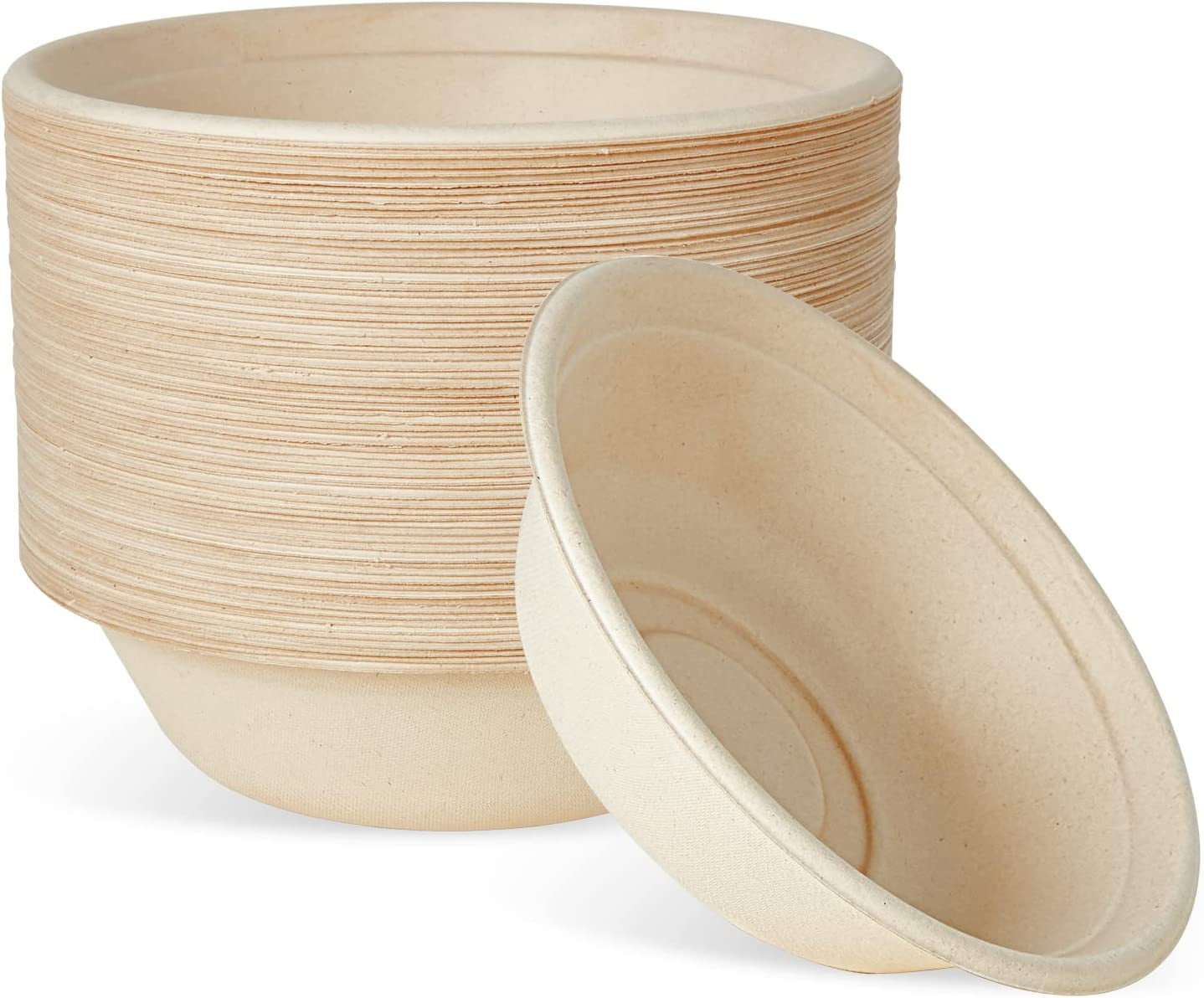 50 Pack Compostable Bowls, 12oz Disposable Paper Bowls, Soup Bowls Made ...