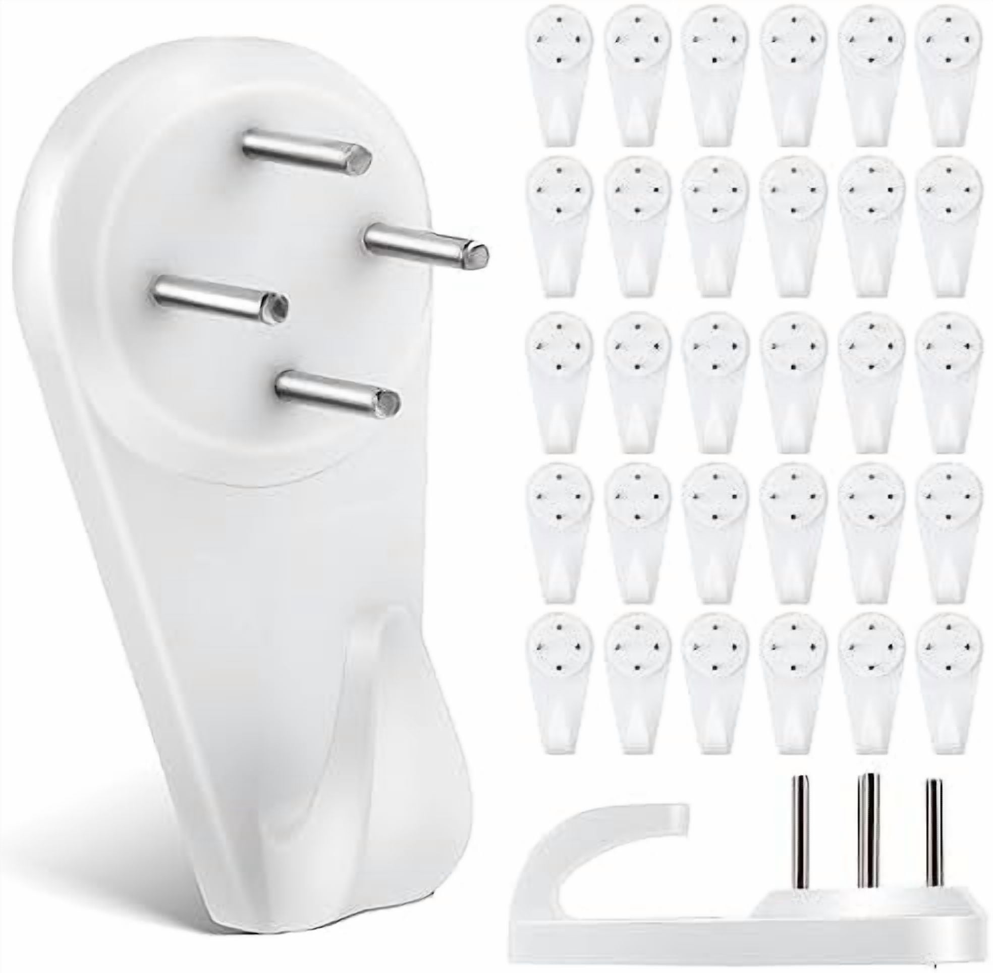 50 Pack Concrete Wall Hooks - Picture Hangers with Invisible Nails ...
