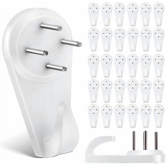 50 Pack Concrete Wall Hooks - Picture Hangers with Invisible Nails ...
