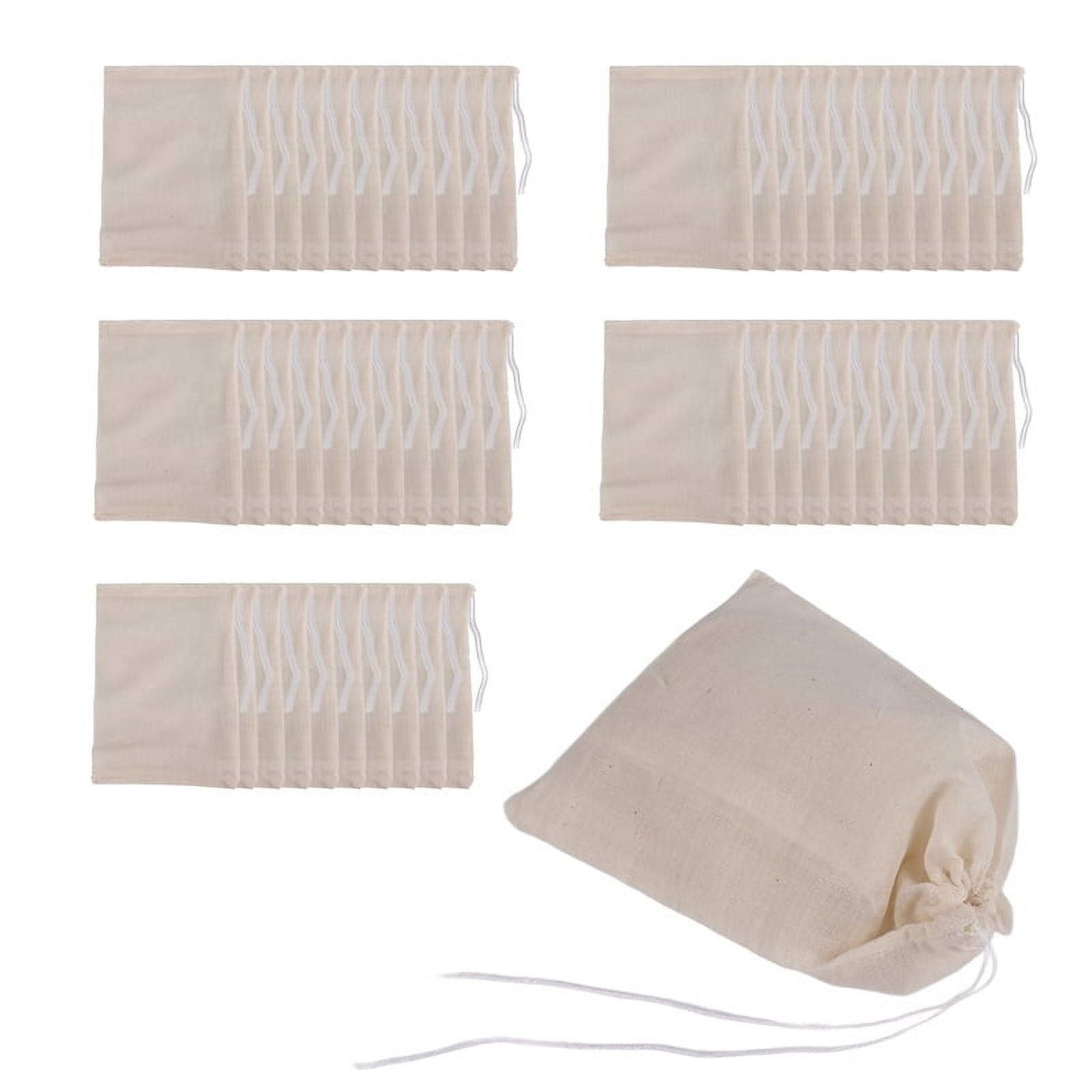 50 Pack Cotton Muslin Bags Multipurpose Drawstring Bags for Tea Jewelry ...