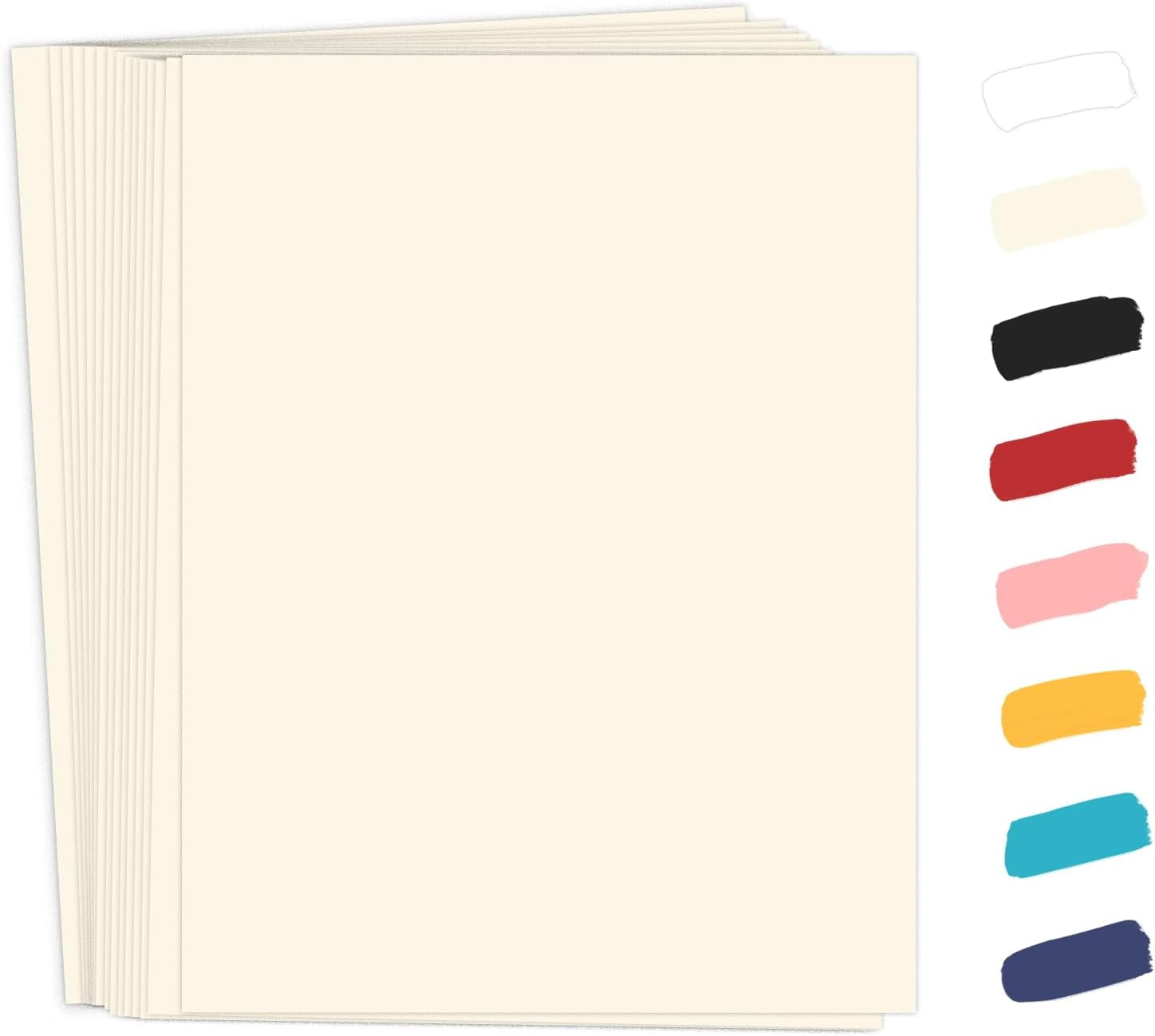 50 Pack Cream Cardstock 8.5 x 11 Off White Card Stock, 65lb Ivory Paper ...