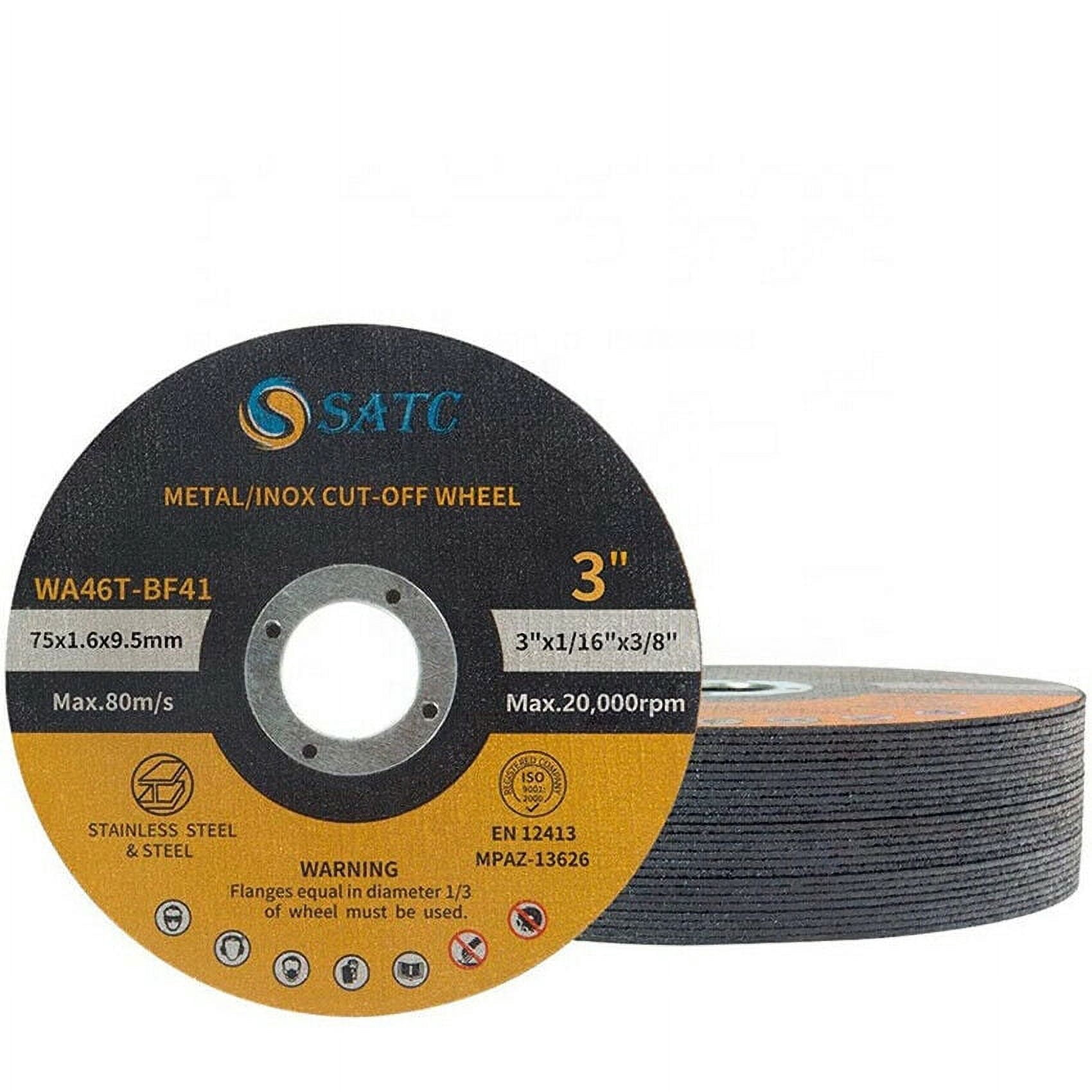 50 Pack Cut Off Wheels 3"x1/16"x3/8" Die Grinder Reinforced Metal ...