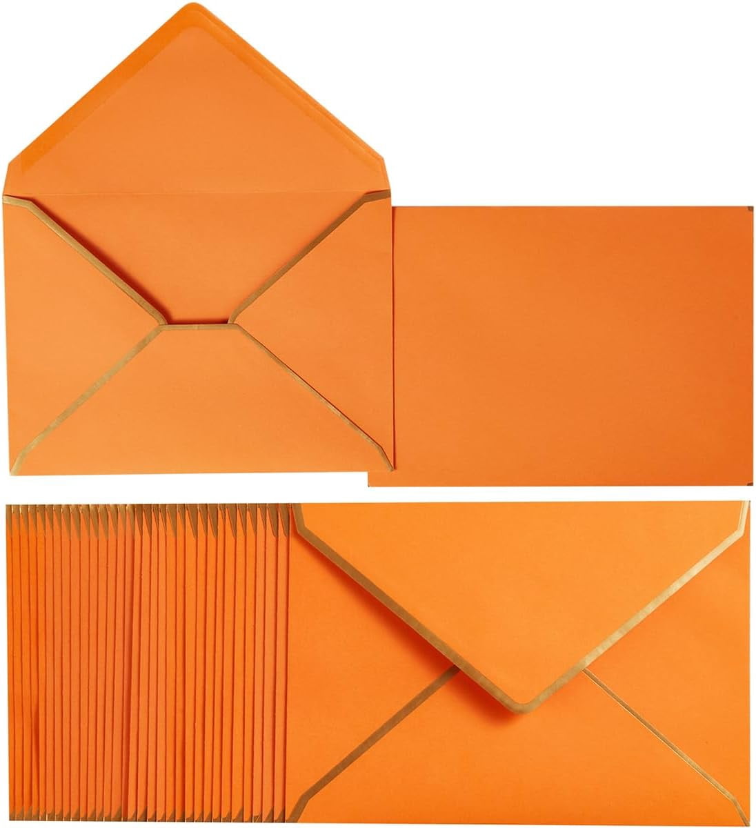 50 Pack Dark Orange A7 Envelopes 5 x 7 Self-Adhesive V Flap Envelopes ...
