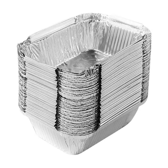 50-Pack Disposable Aluminum Pans, Baking Trays For Cakes Lasagna, Oven ...