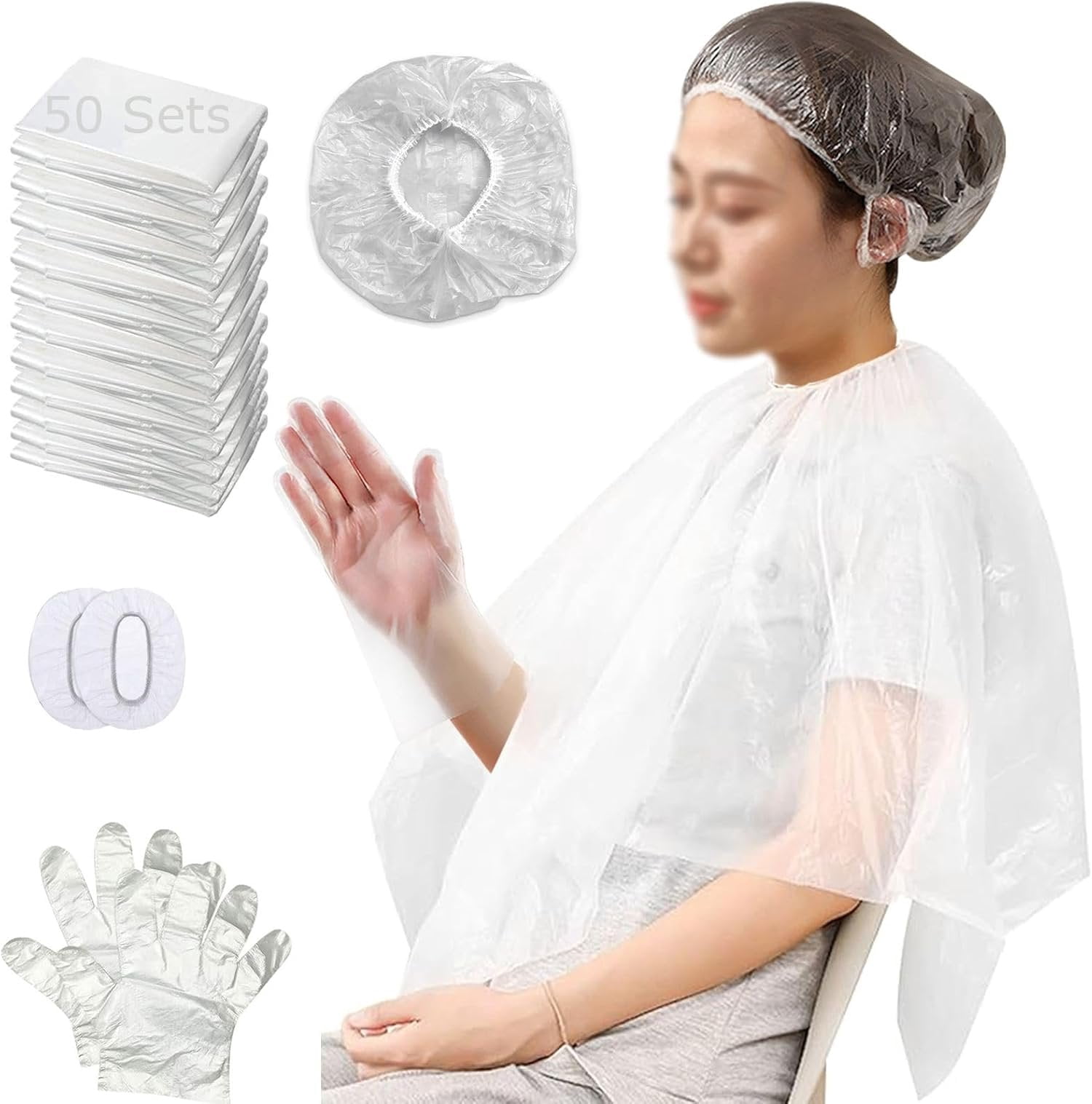50 Pack Disposable Hair Dye Cape Hair Color Cape Short Comb Out Beauty ...