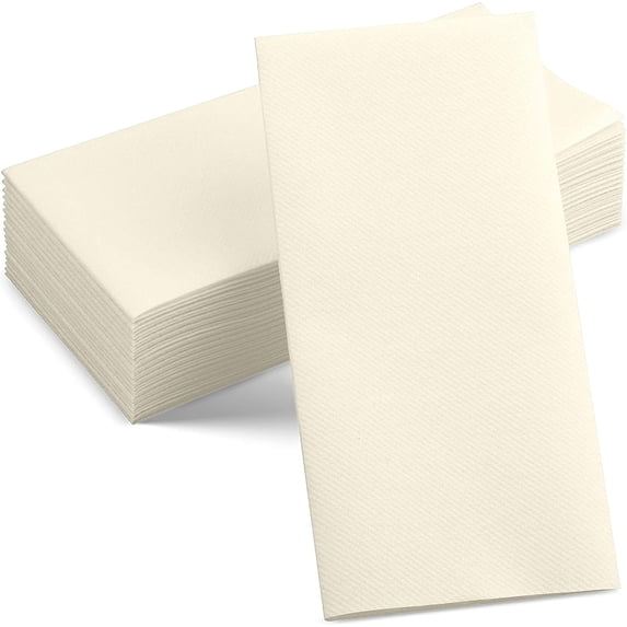 50-Pack Disposable Linen-Feel Champagne Napkins, 12" x 17" Cloth-Like ...