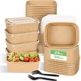 50 Pack Disposable Meal Prep Containers, 25oz Disposable Large Paper ...