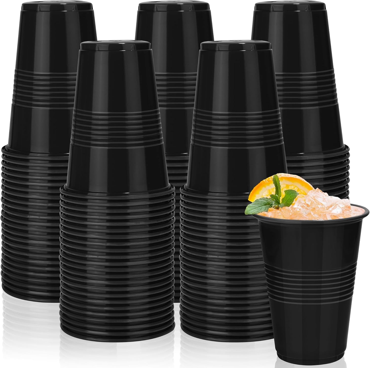 50 Pack Disposable Plastic Cups 16 Oz Solid Color Drinking Cups Party ...