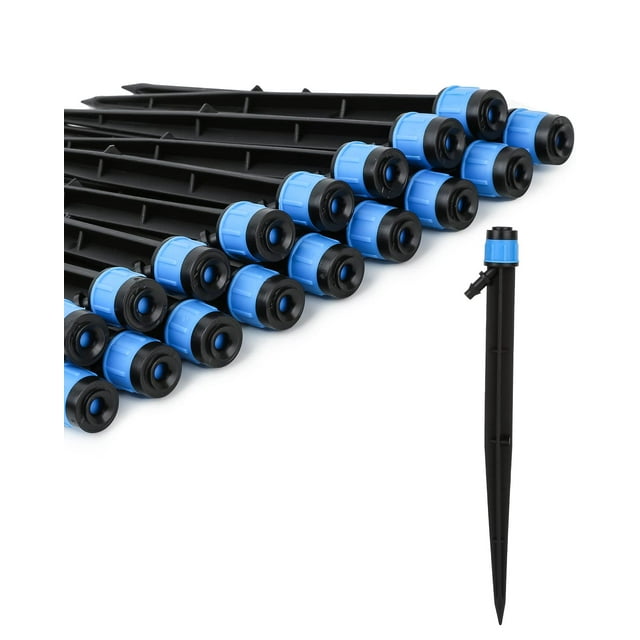 50 Pack Drip Irrigation Emitters Adjustable Irrigation Dripper 360 ...