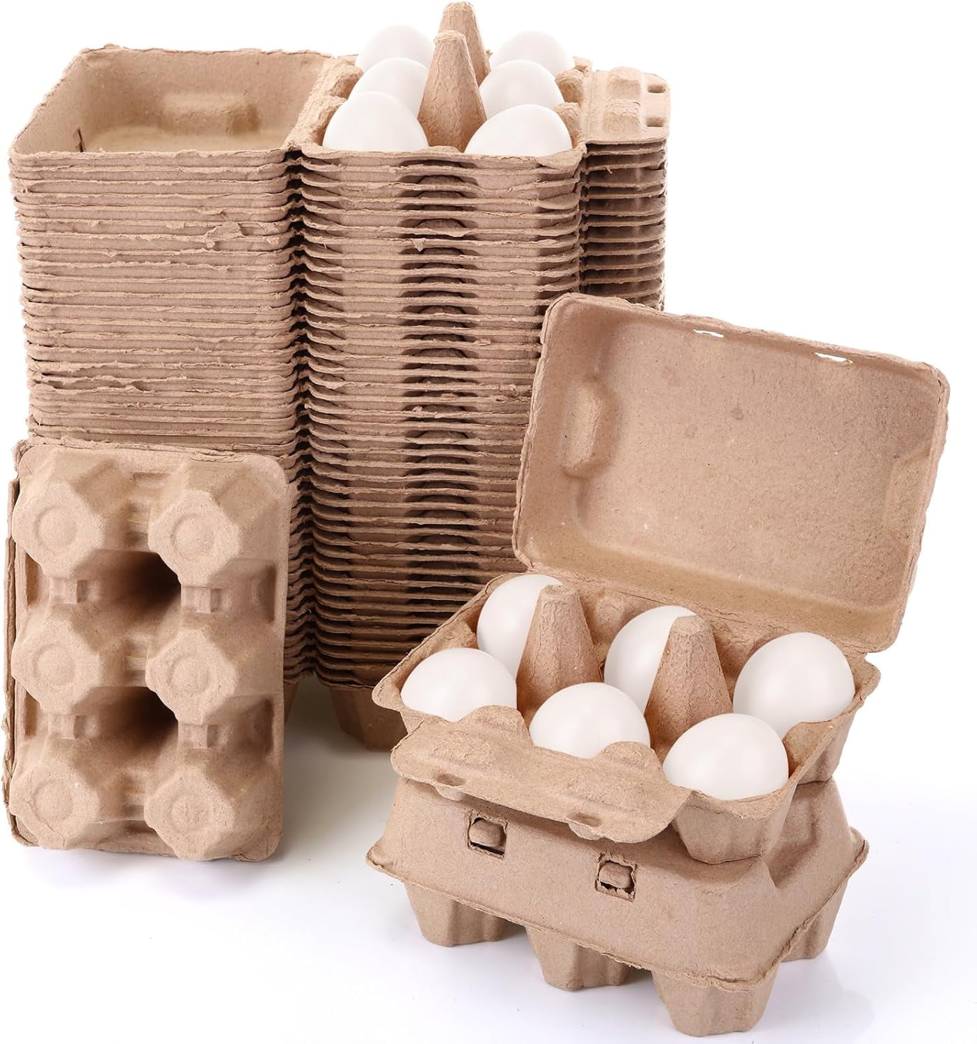 50 Pack Duck Paper Egg Cartons Half Dozen Jumbo Egg Cartons Bulk Extra ...