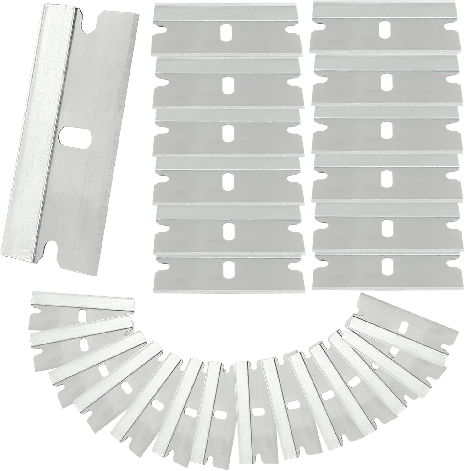 50 Pack Durable Razor Blades, Flat Scraper Blades Industrial Blade ...