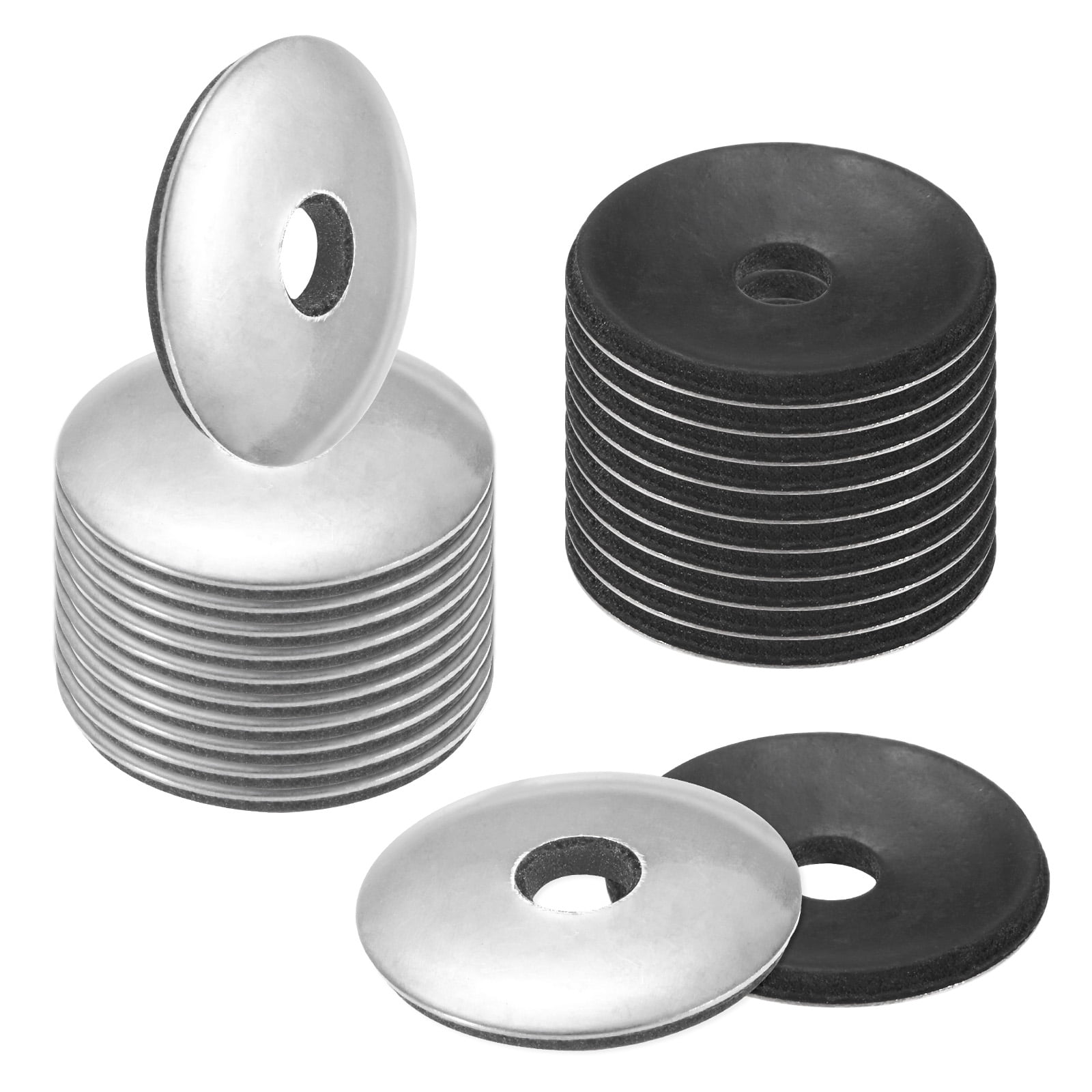 50-Pack EPDM Bonded Sealing Rubber Washers, 304 Stainless Steel 1/4" x ...