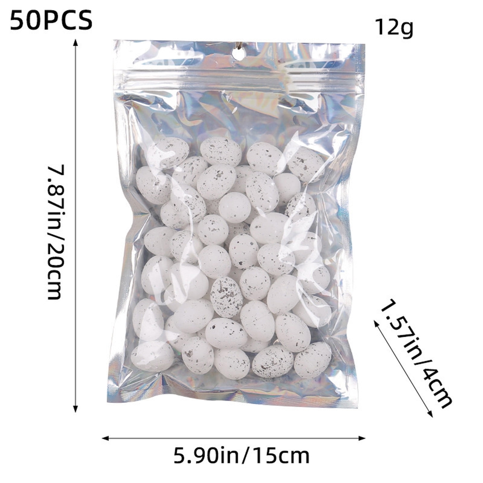 50-Pack Easter Mini Foam Eggs, 2x2.5cm Small Colorful Decorative Eggs ...