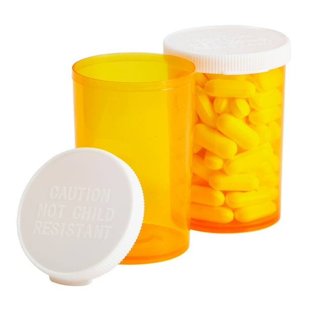 50 Pack Empty Pill Bottles with Caps for Prescription Medication, 20 ...