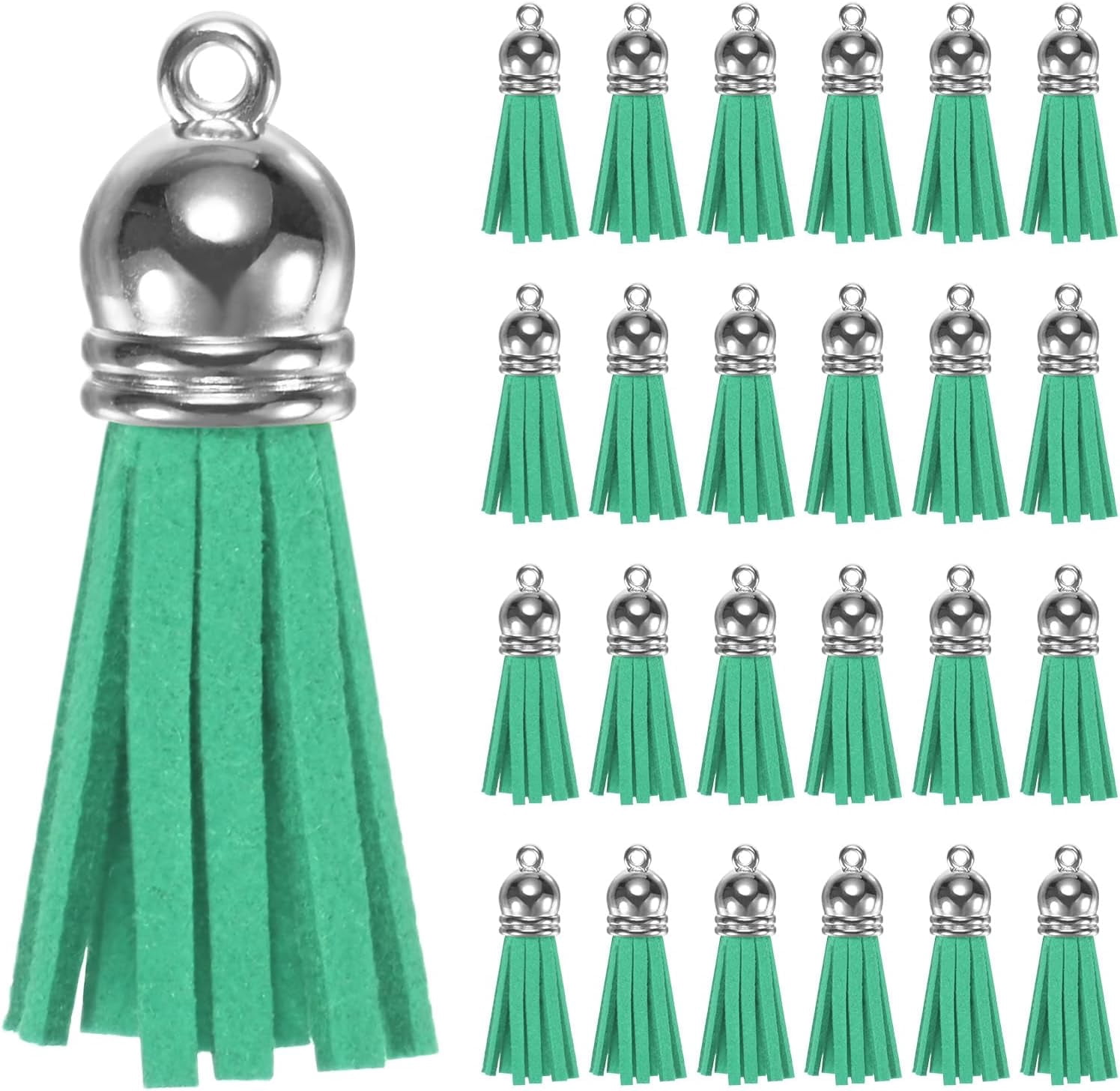 50-Pack Faux Suede Tassel 1.4 Inch Small Keychain Rust Leather Tassels ...