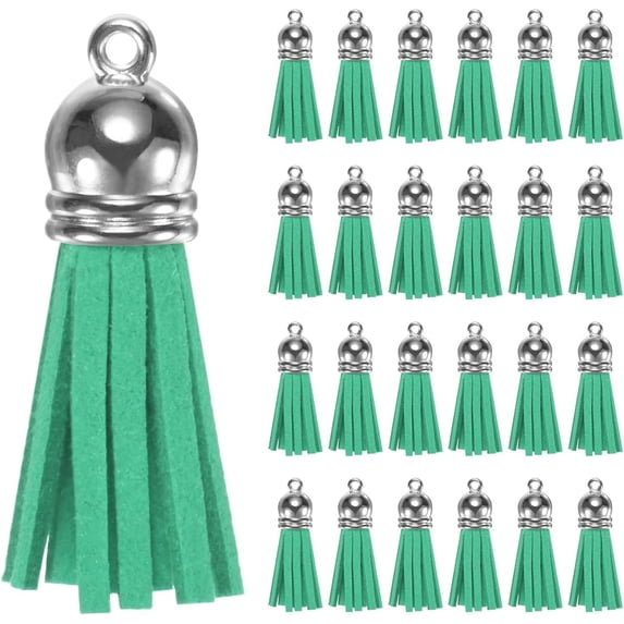 50-Pack Faux Suede Tassel 1.4 Inch Small Keychain Rust Leather Tassels ...