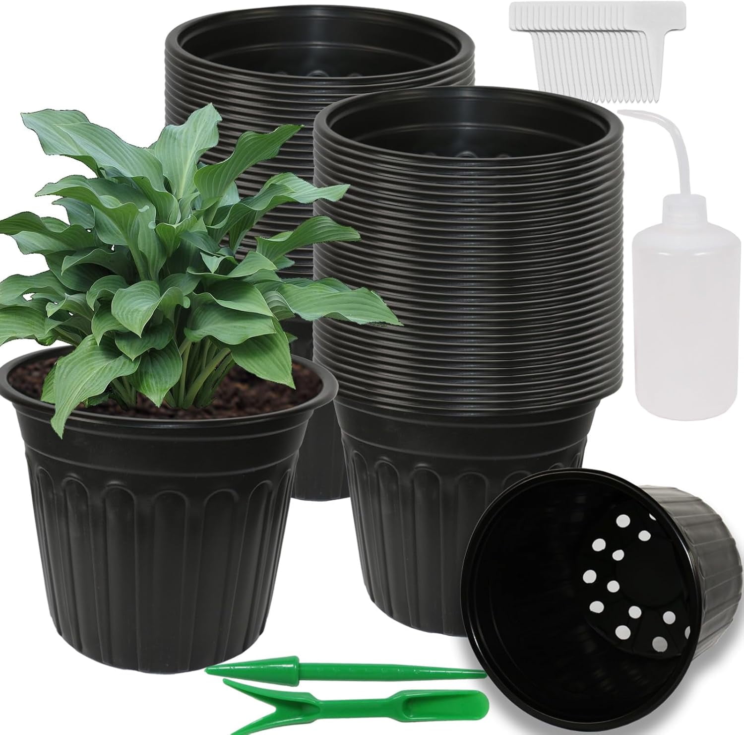 50-Pack Flexible Plastic Plant Pots,Thickened Soft Seed Starting ...