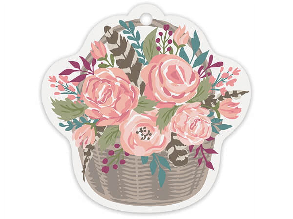 50 Pack, Floral Basket Shape Gift Tag Gloss, 3" Shape for Gift Baskets ...