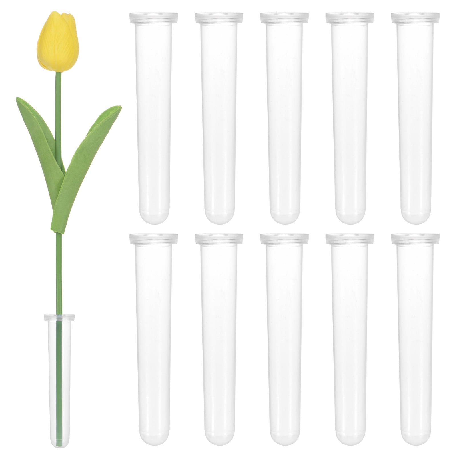 50 Pack Floral Water Tubes, 4.3 Inch Plastic Flower Tubes[Transparent ...