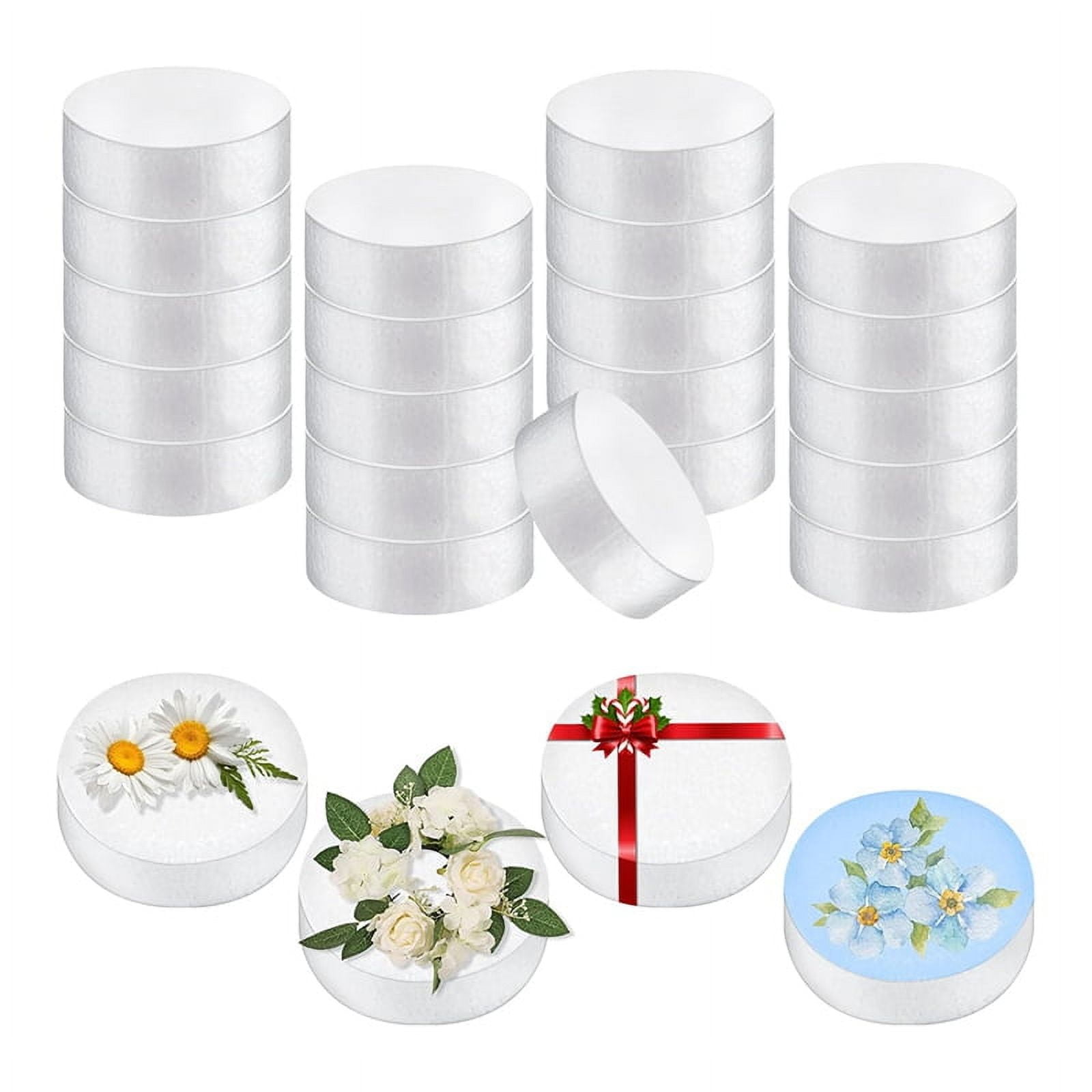 50 Pack Foam Circles,3In Round Polystyrene Foam Discs 1In Thick White ...