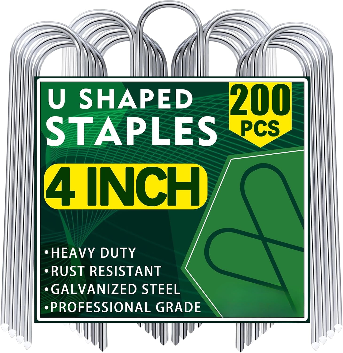 50 Pack Garden Stakes 4 Inch U-Shaped Drip Irrigation Stakes Galvanized ...