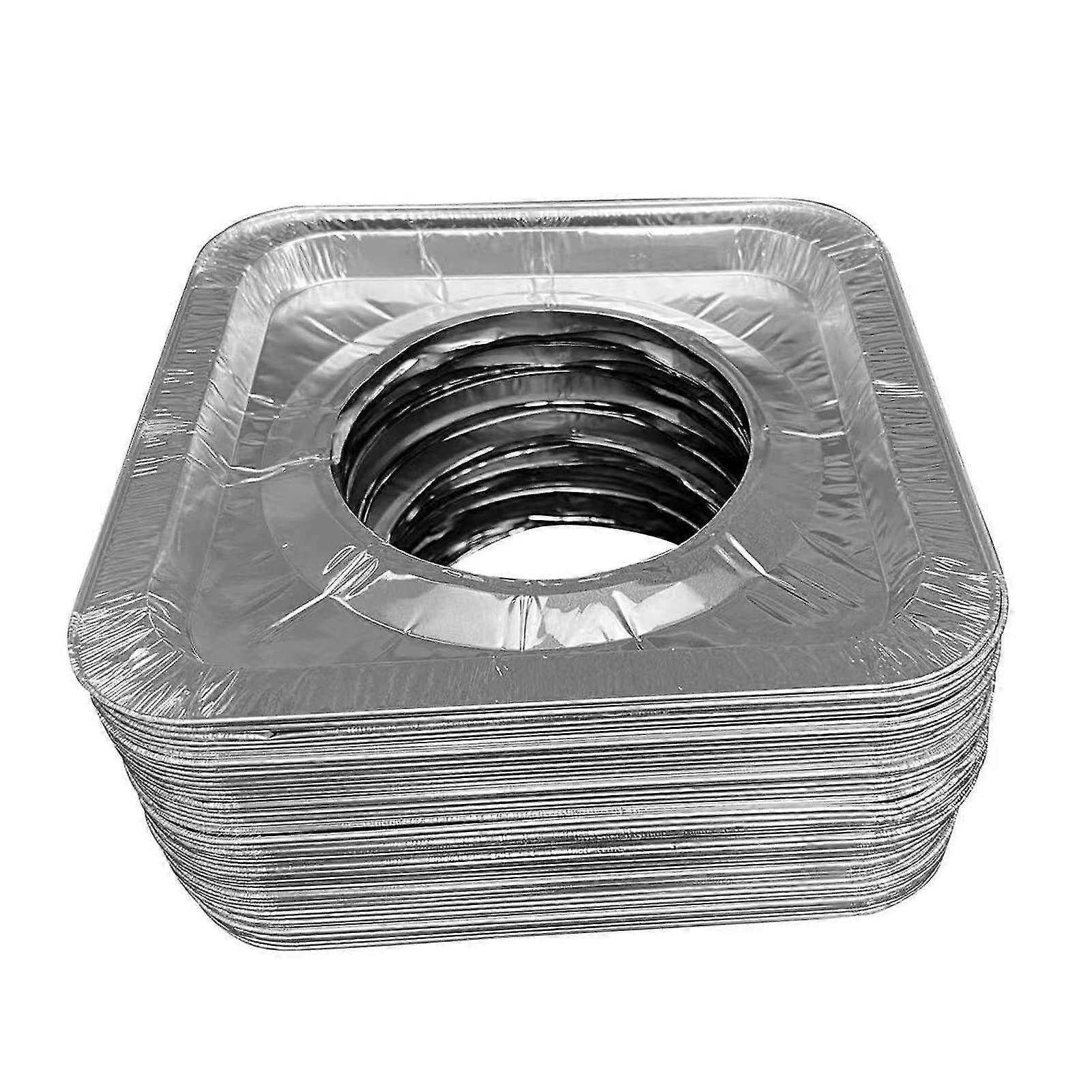 50 Pack Gas Burner Liners, 8" Disposable Aluminum Foil Square Stove ...