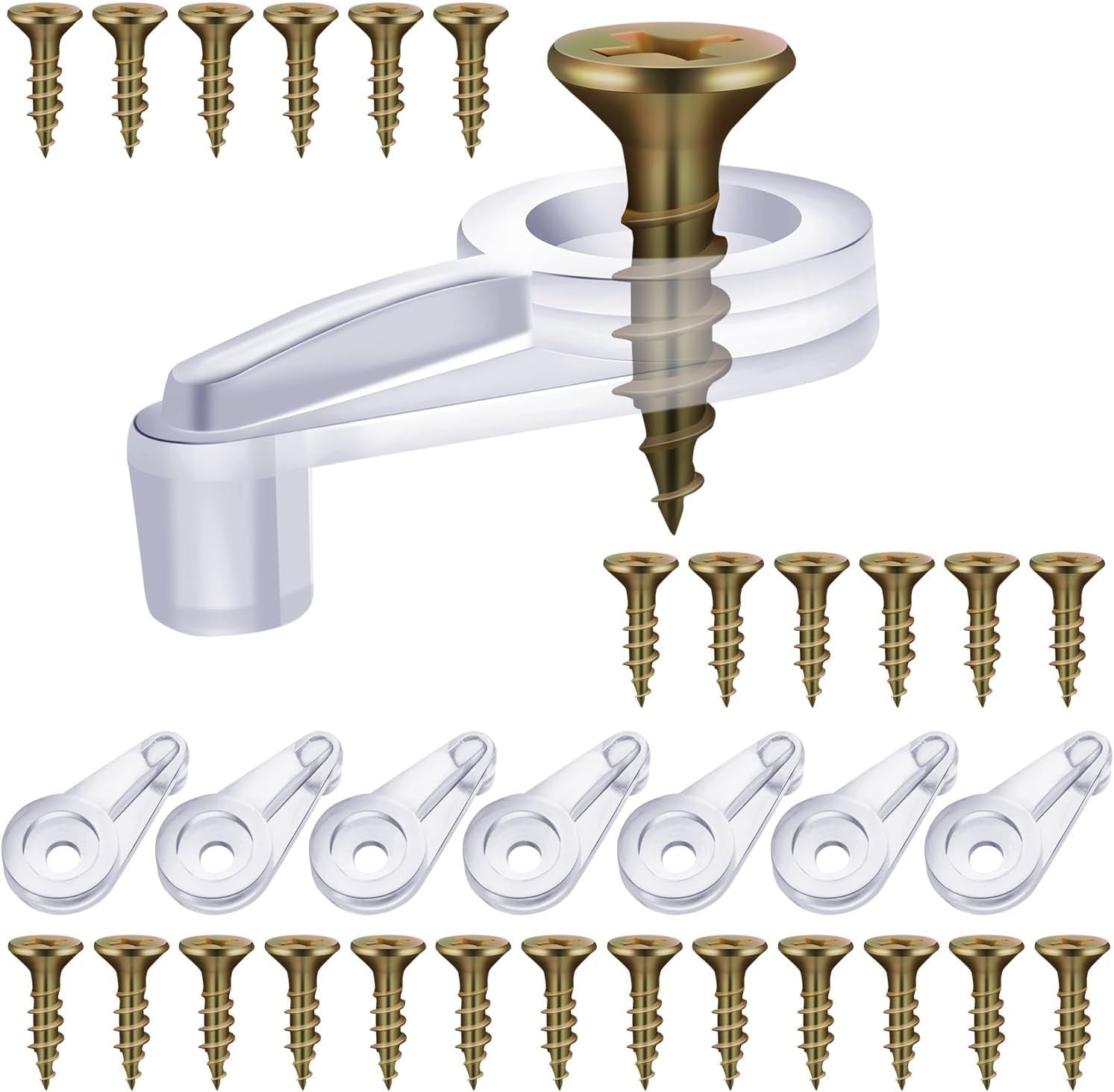 50 Pack Glass Retainer Clips Kit, Mirror Holder Glass Cabinet Clips 4 ...