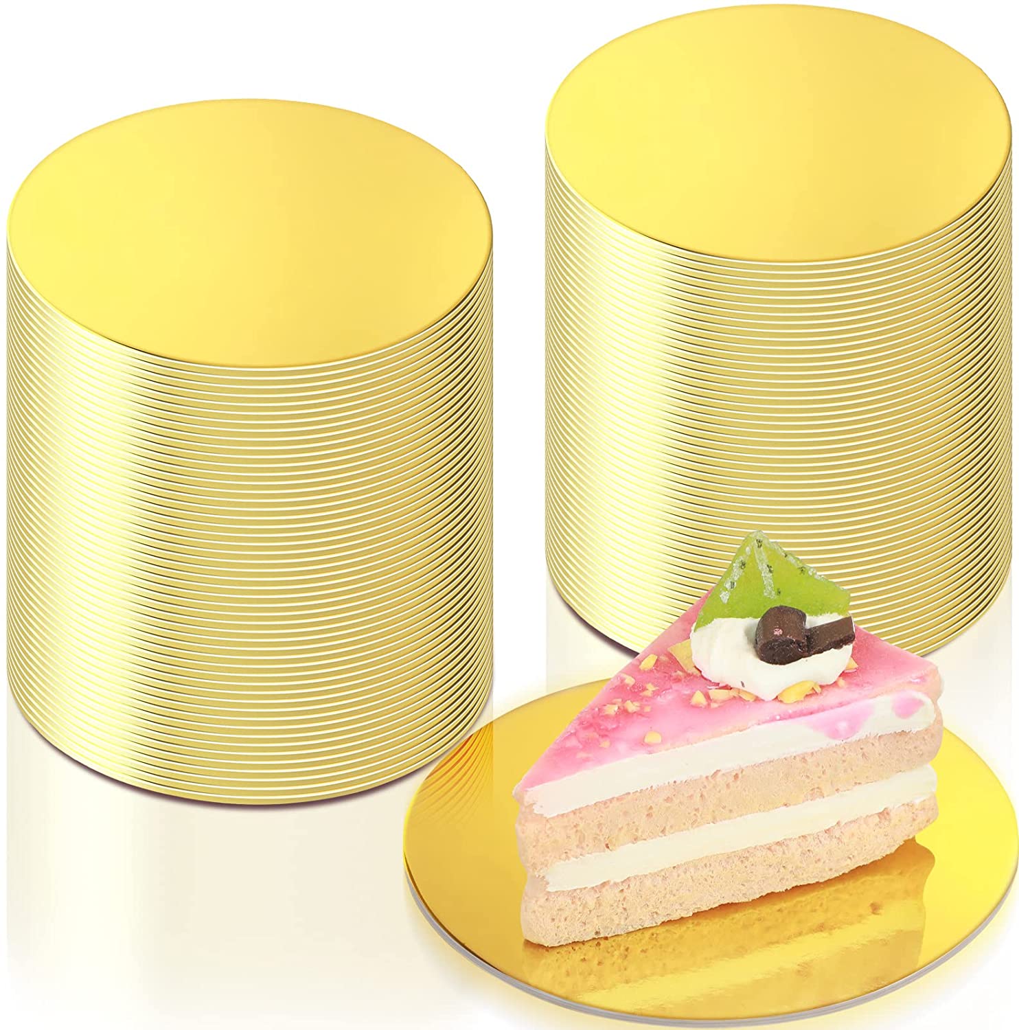 50 Pack Golden Cake Base Grease Proof Circle Plate Cardboard Rounds ...