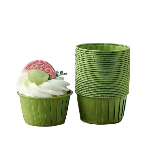50-Pack Golden Greaseproof Paper Cupcake Liners - Disposable Oilproof ...