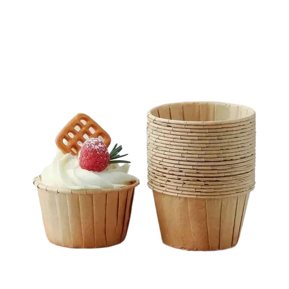 50-Pack Golden Greaseproof Paper Cupcake Liners - Disposable Oilproof ...