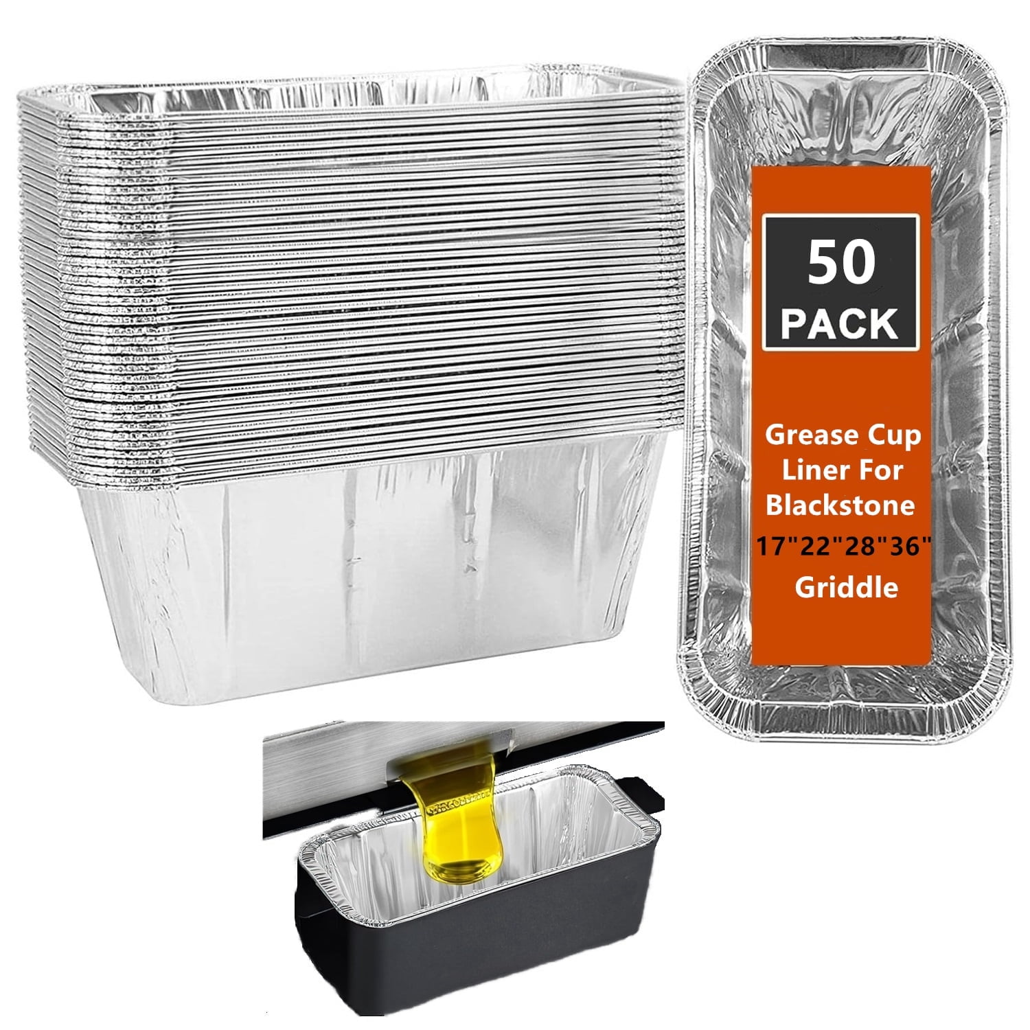 50 Pack Grease Cup Liners for Blackstone Griddle , Disposable Grill ...