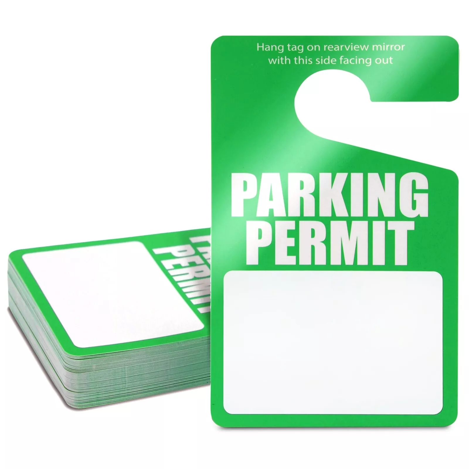 50 Pack Green Parking Permit Hang Tags, Temporary Hanging Passes, Bulk ...