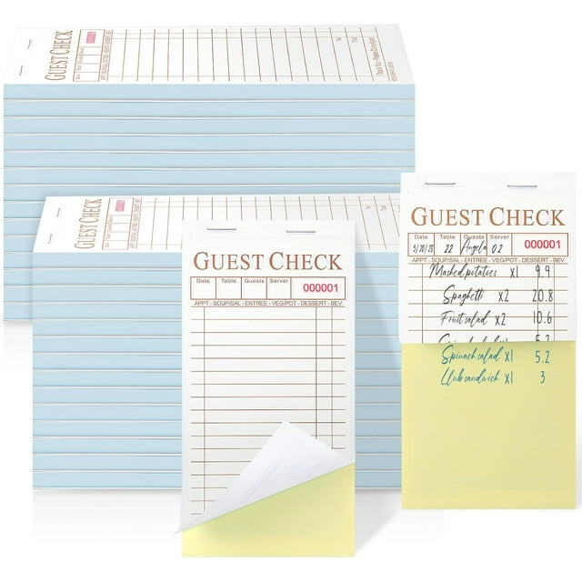 50 Pack Guest Check Pads Server Note Pads 3.5 X 6.7 Inch Guest Check ...