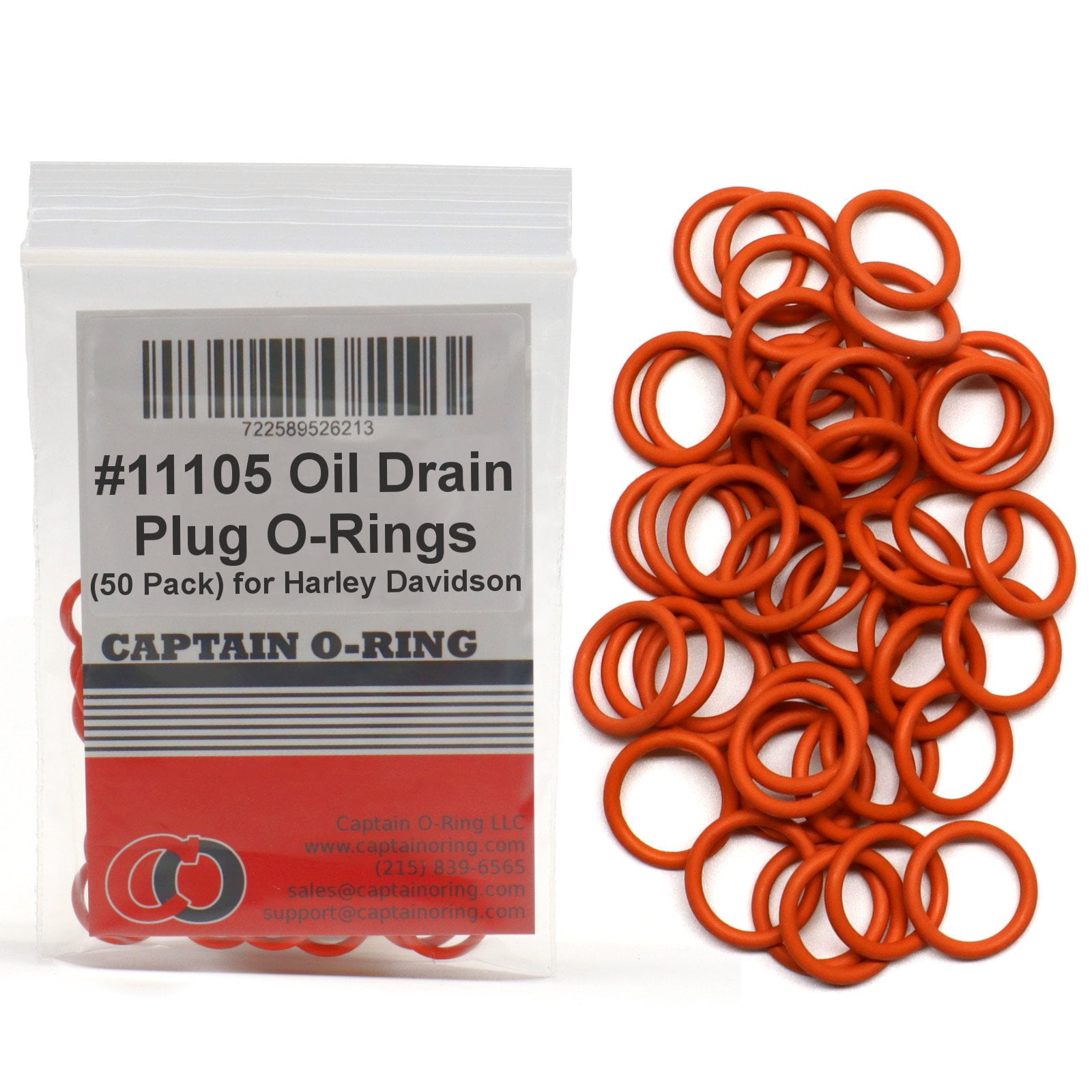 50 Pack - Harley Davidson Oil Drain Plug O-Ring #11105 Orange Color ...