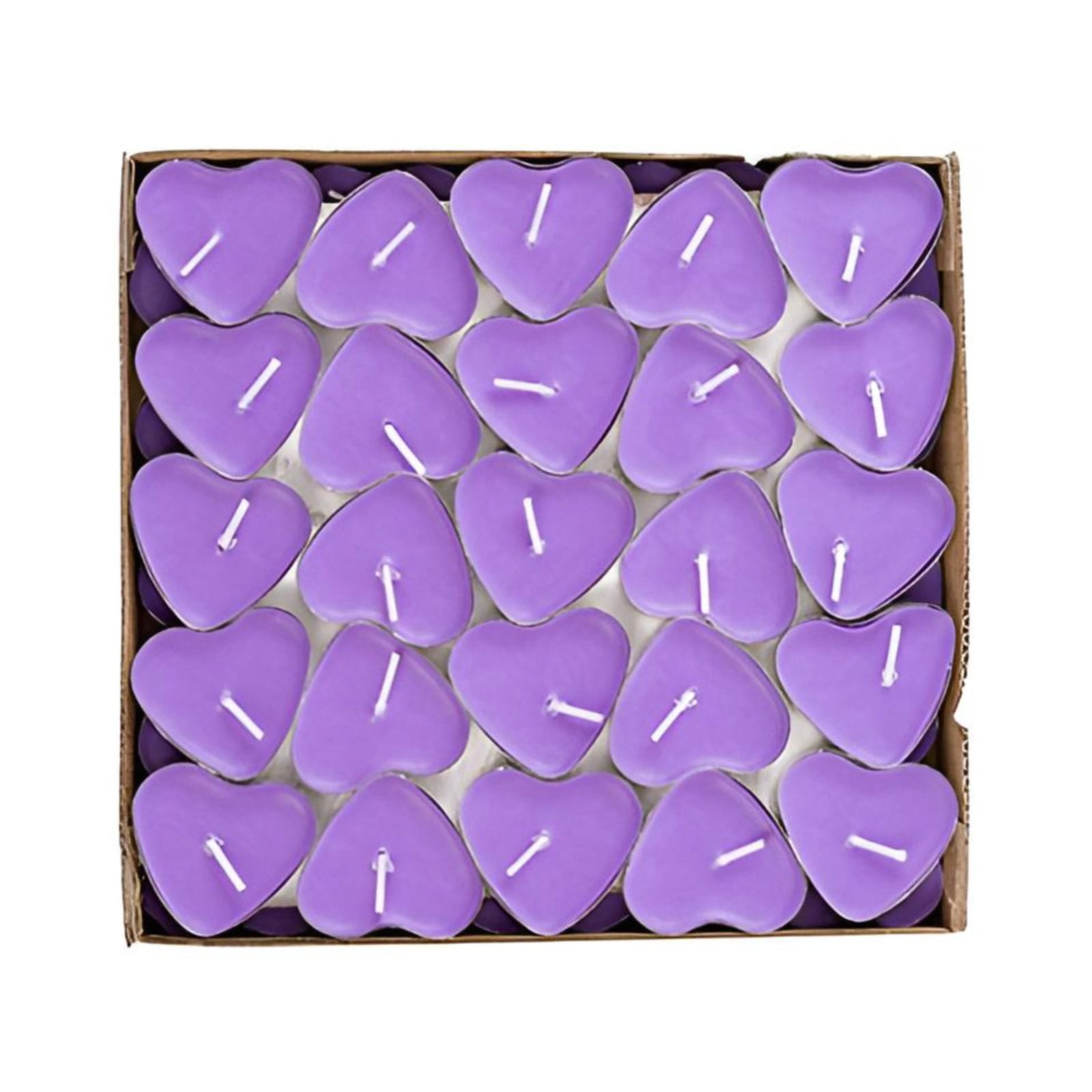 50 Pack Heart Shaped Unscented Tea Light Candles, Small Votive Candles ...