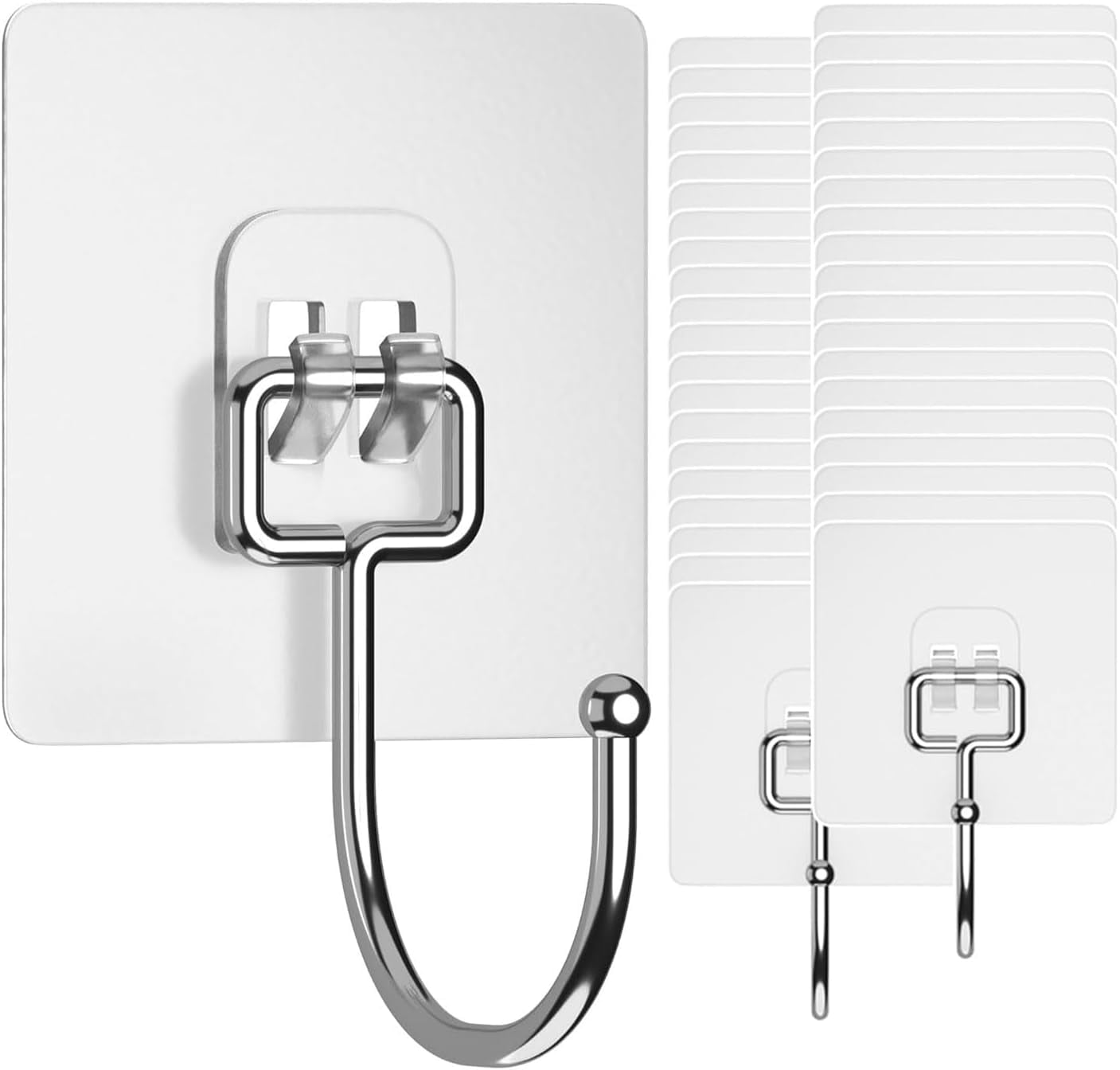 50-Pack Heavy Duty Large Adhesive Hooks, No Damage Self-Adhesive Hooks ...
