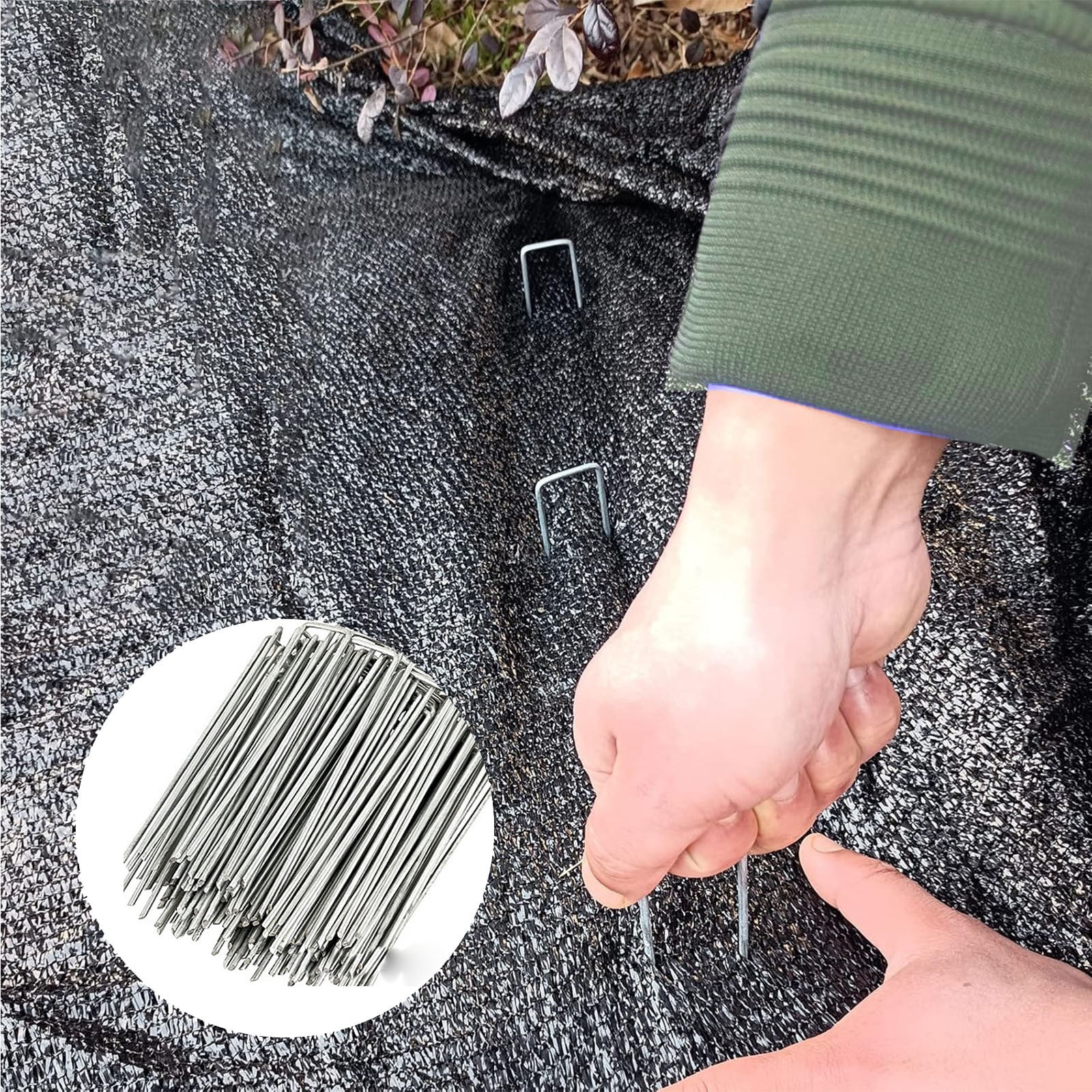 50 Pack Hot-dip Galvanized Landscape Staples Plant Cover Gauge Tent ...