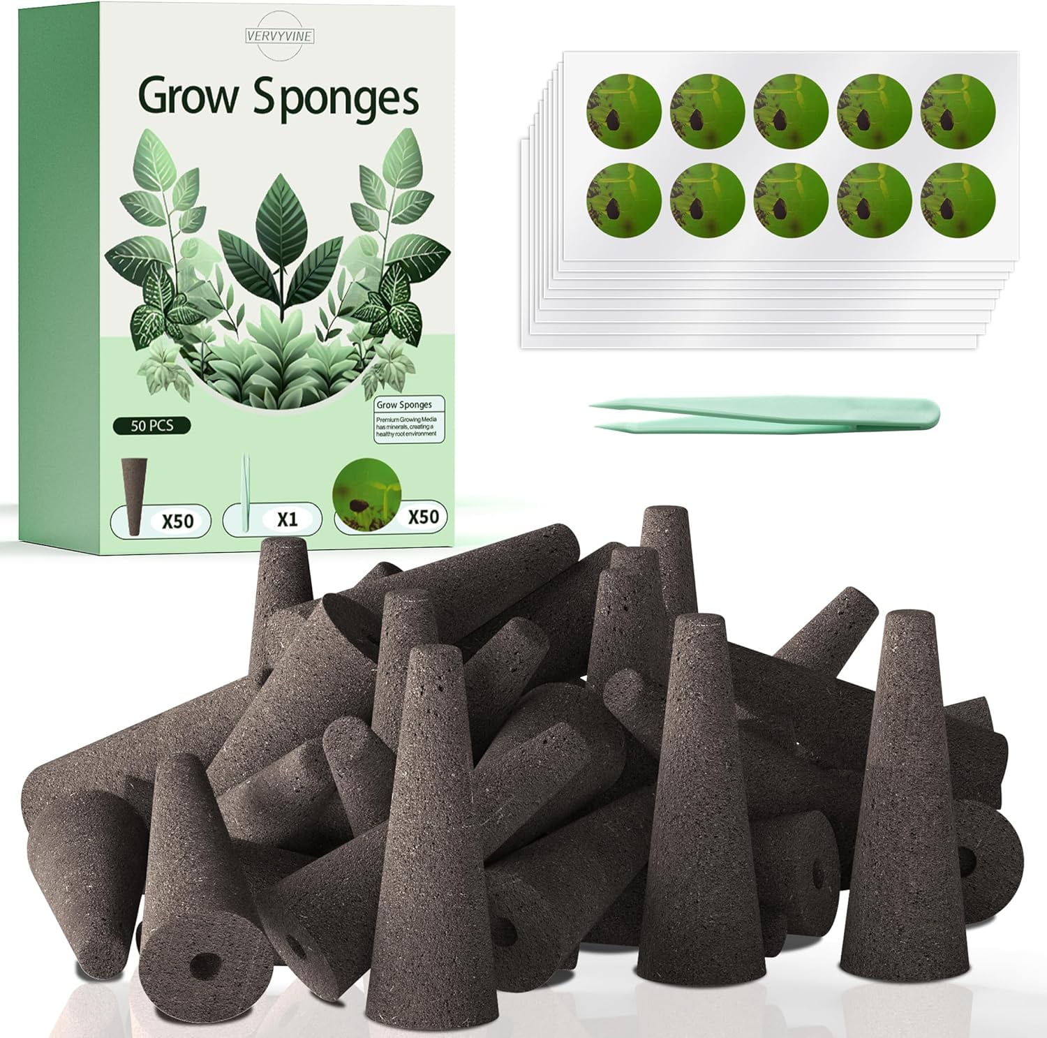50 Pack Hydroponics Grow Sponges for Aero Garden - Replacement Root ...