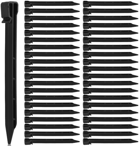 50 Pack Inflatables Stakes 10 inch Heavy Duty Black Plastic Stakes Tent ...