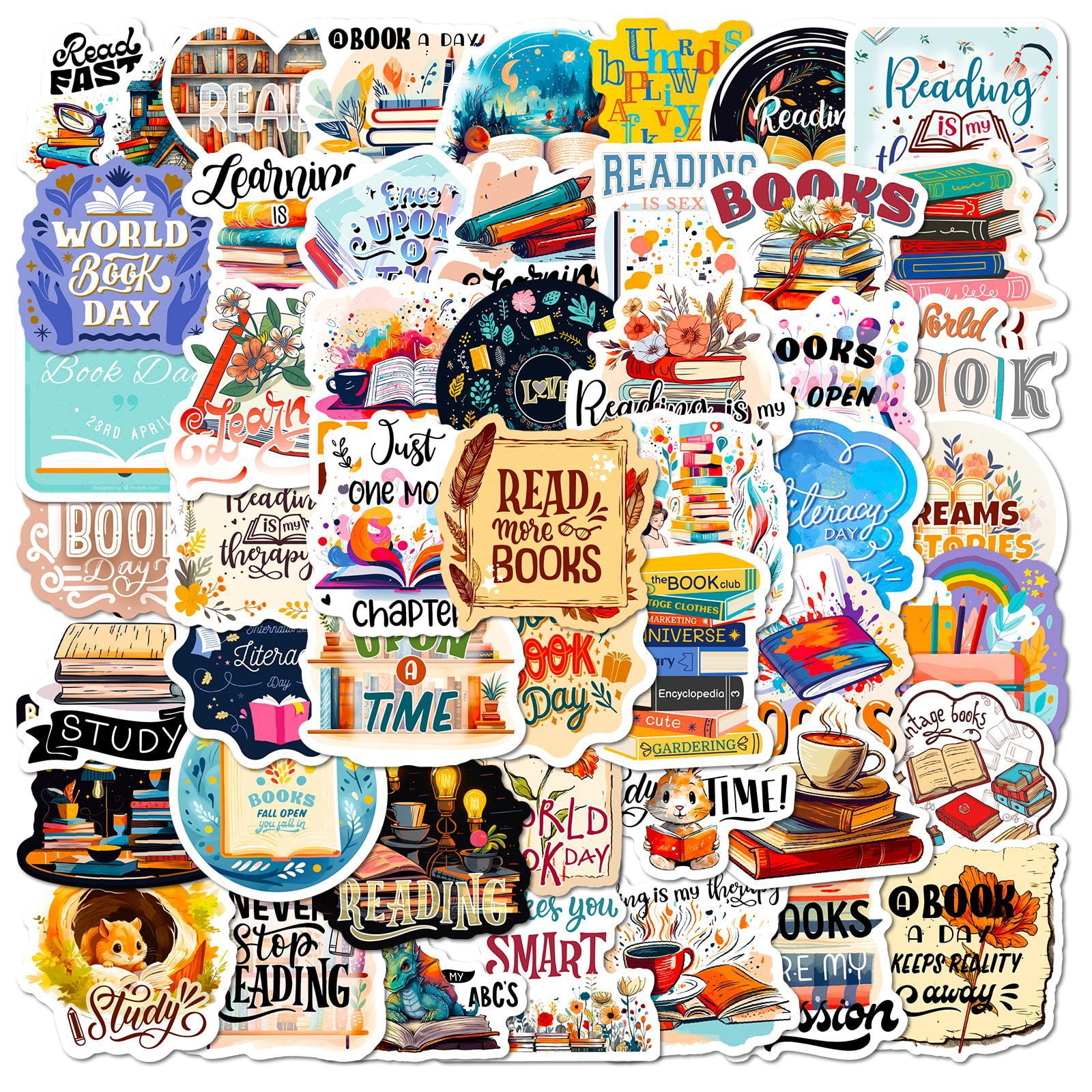 50-Pack Inspirational Quote Stickers - Small 4cm Motivational English ...