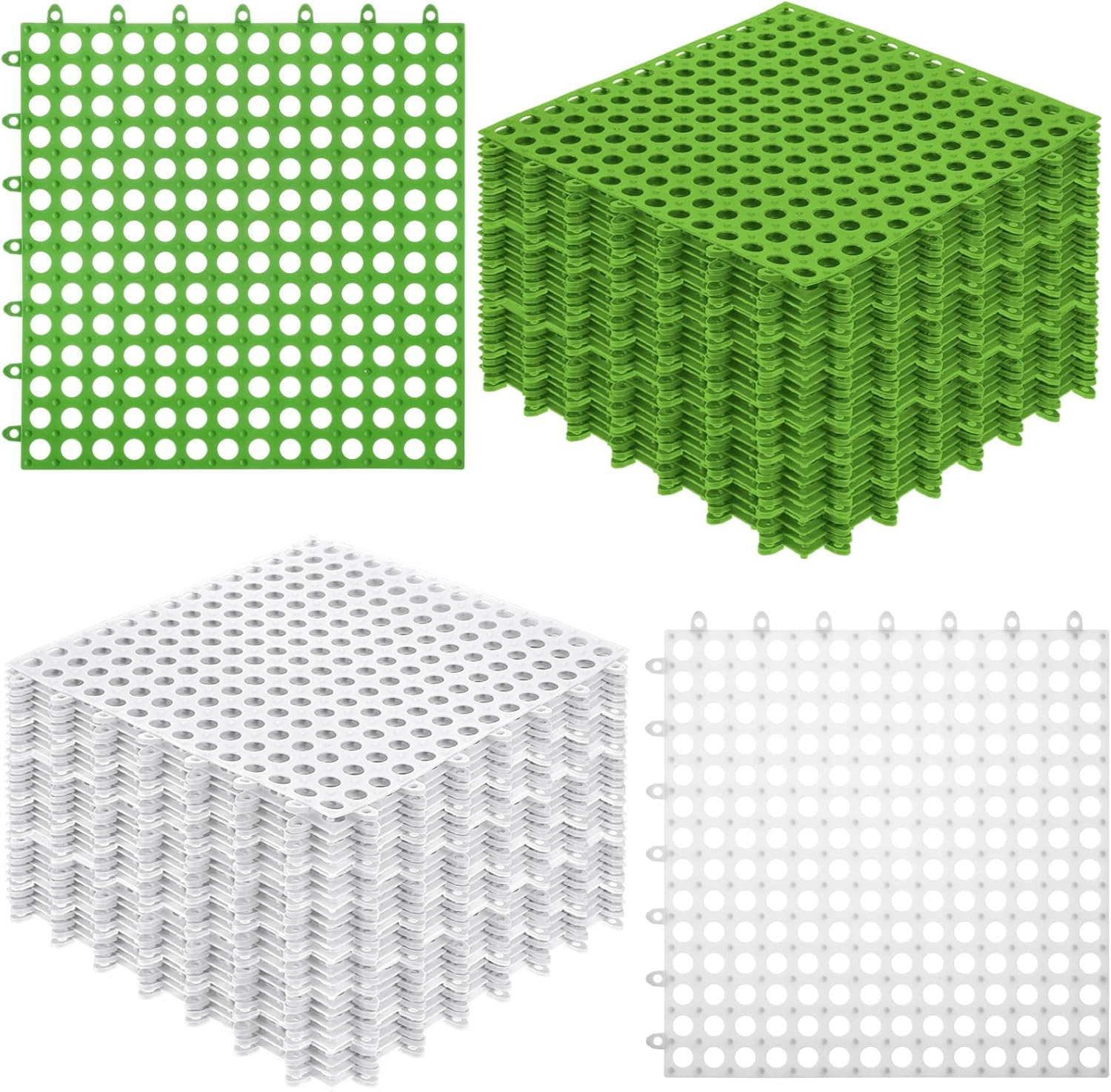 50 Pack Interlocking Floor Tiles Bulk, 11.8'' x 11.8'' Drainage Floor ...