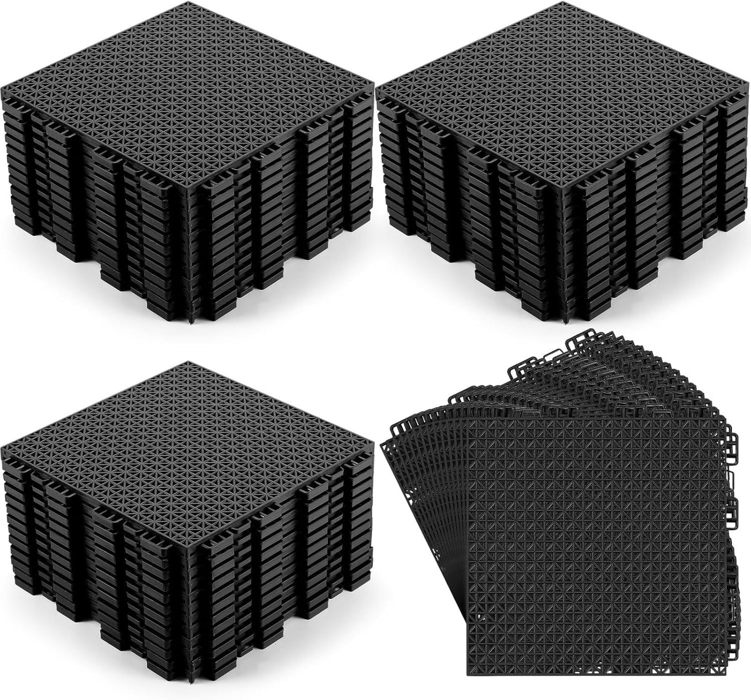 50 Pack Interlocking Rubber Floor Tiles Non Slip Rubber Floor Mats ...