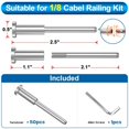 50 Pack Invisible Cable Railing Kit for 2"×2" Wood/Post Post- Marine ...