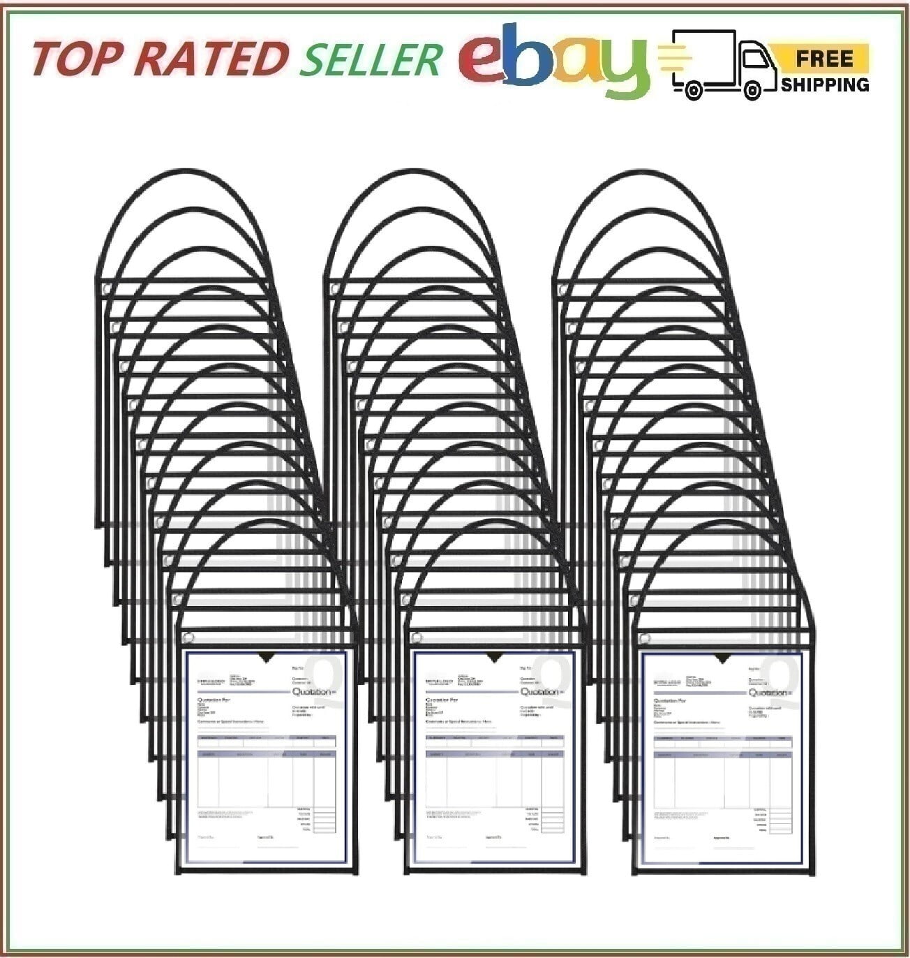 50 Pack Job Ticket Holders Work Order Holder Pockets for 9 x 12 Inch ...