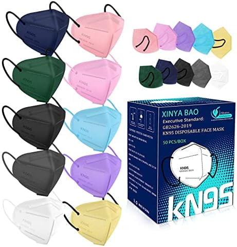 50 Pack KN95 Disposable Face Mask - 5-Ply Breathable Safety Masks ...