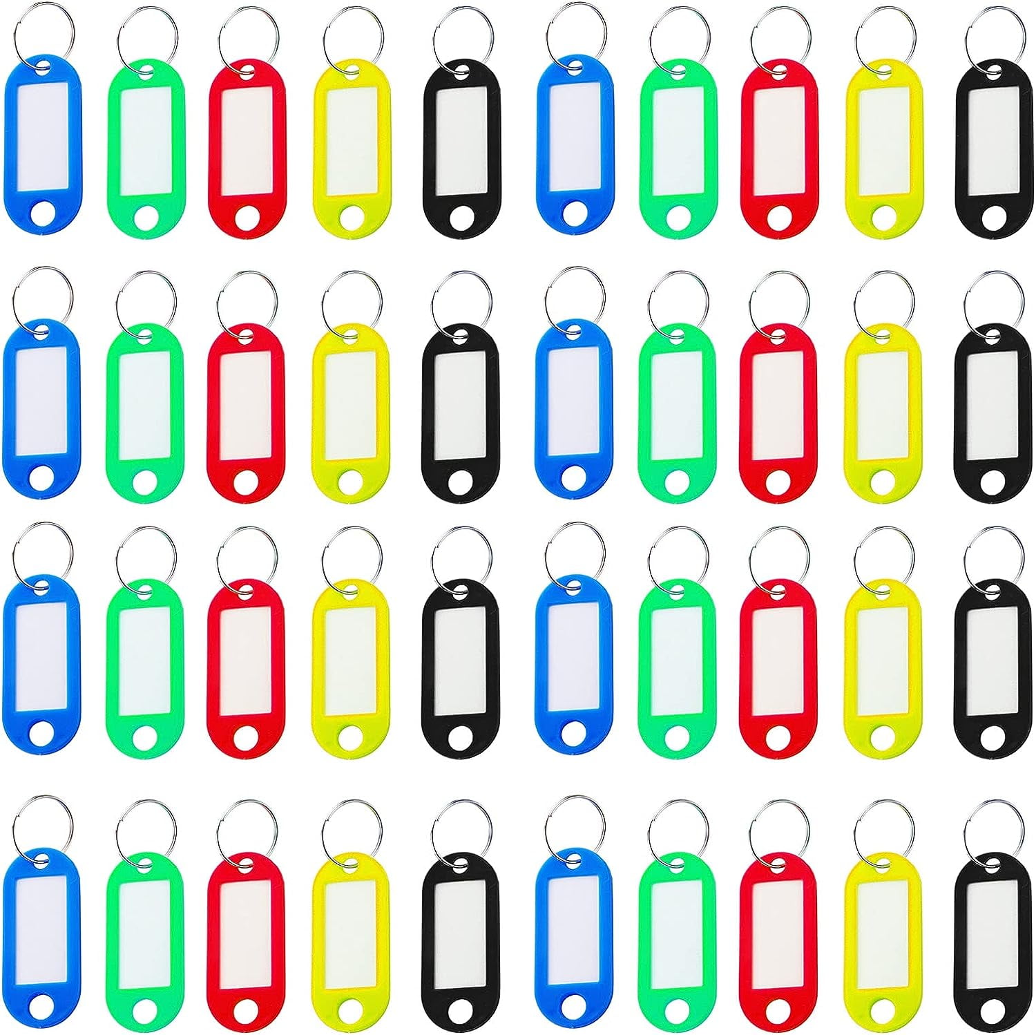 50 Pack Key Tags with Labels,Plastic Key Tags, Key Tags with Split Ring ...